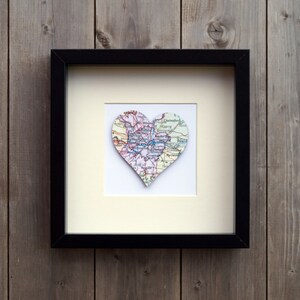 Memory Map, Framed Map Shape, Personalised Map Frame, Wedding Gift ...