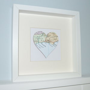 Memory Map, Framed Map Shape, Personalised Map Frame, Wedding Gift ...