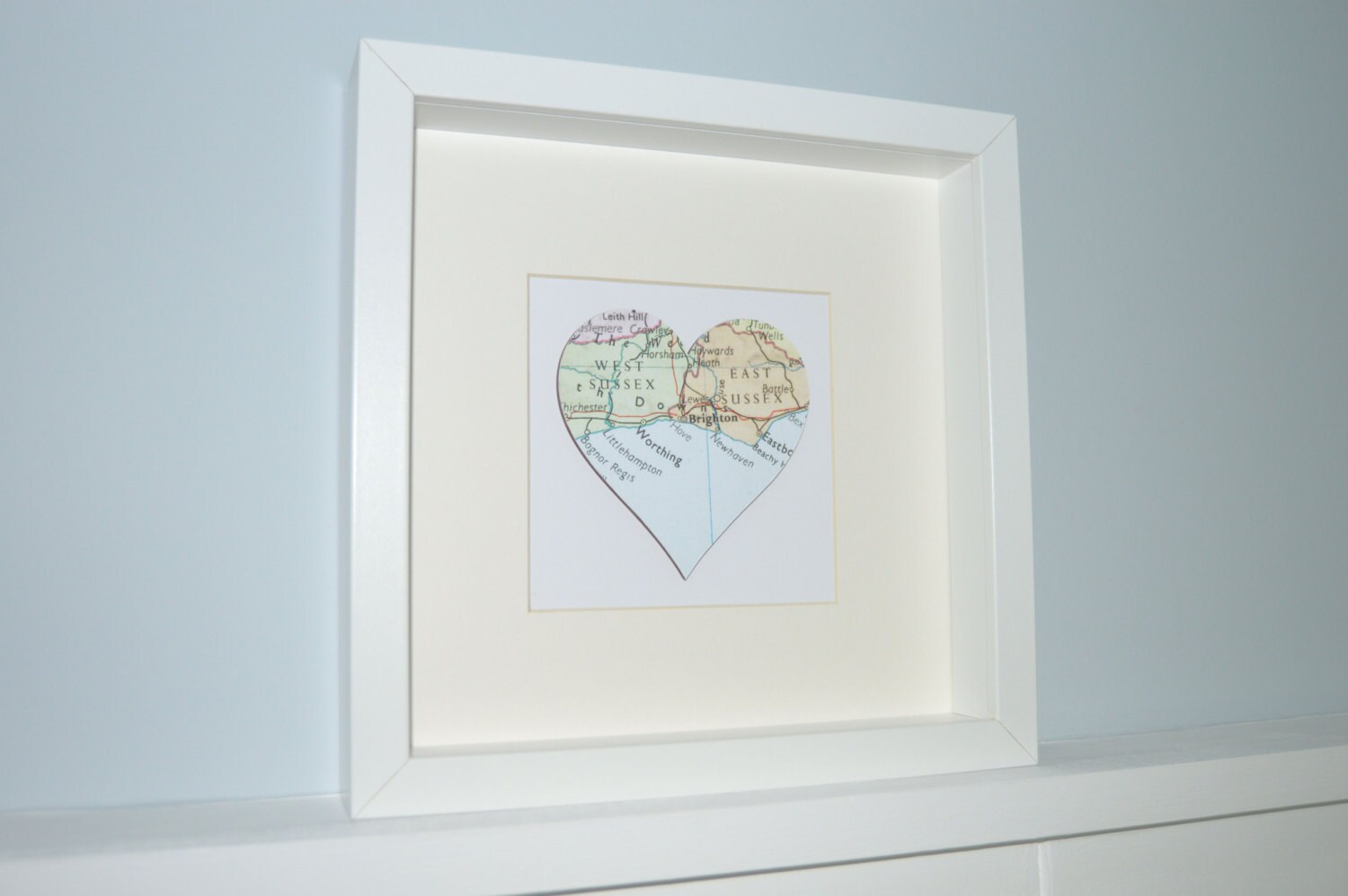 Memory Map Framed Map Shape Personalised Map Frame Wedding - Etsy