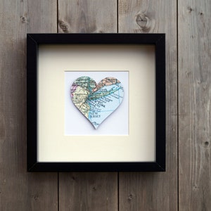 Memory Map, Framed Map Shape, Personalised Map Frame, Wedding Gift ...