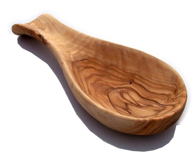 Olive Wood Wooden Spoon Rest / Ladle / Serving Handmade From a - Etsy