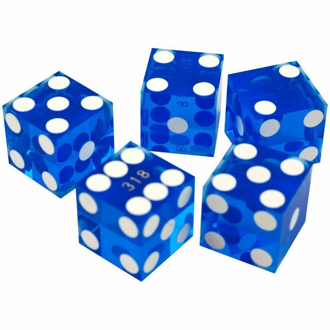 Professional CRAPS 5 Big Blue Dice 19mm 3/4 Inch Yahtzee Dice - Etsy