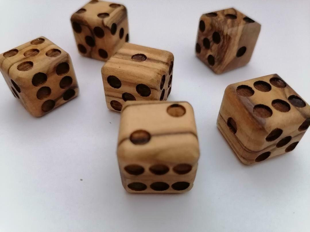 Bethlehem Figured Olive Wood Dice / Handmade in the Holy Land , Premium ...