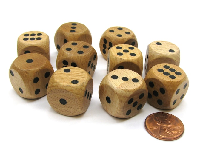 Set of 10 D6 Six Sided 16mm Round Edge Wooden Dice ~ Wood Dice - Etsy