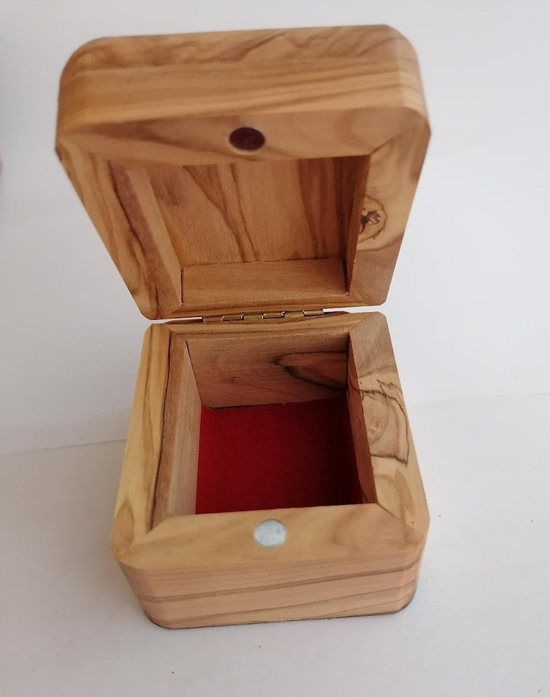 Hand Carved Olive Wood Keepsake Box | Holy Land Jewelry & Rosary Box - Etsy