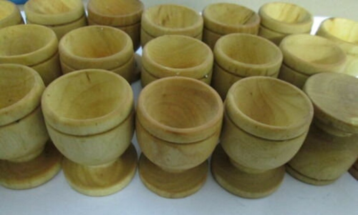 Sets of Hand Carved Bethlehem Olive Wood Mini Cups . Chalice . - Etsy