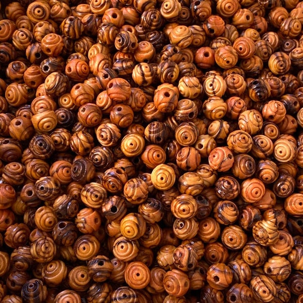 Carved Wood Bead - Etsy