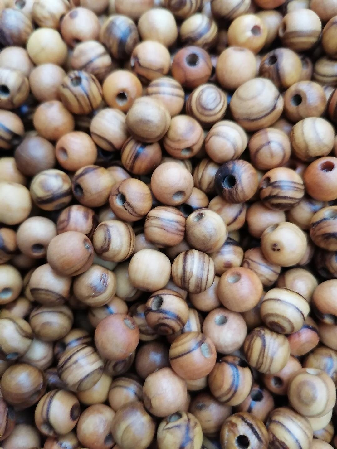 Holyland Olive Wood MATTE Paint Beads. Round in Various Sizes /choose ...