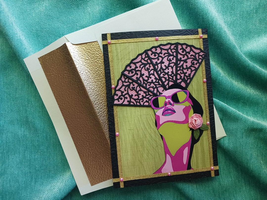 Fan Girl Card, Contemporary Woman Card, Sexy Lady Card, 3D Cool Girl ...