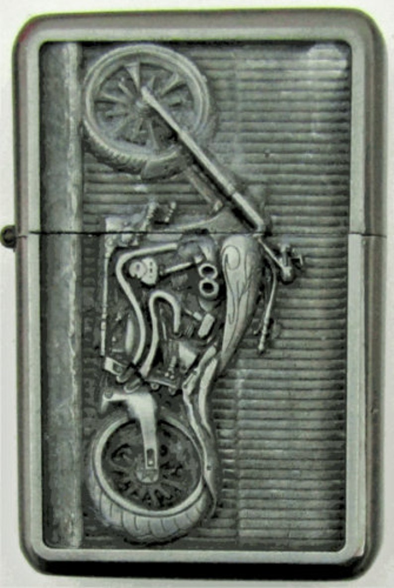 Windproof Petrol Star Lighter 3D Silver Motorbike - Etsy UK