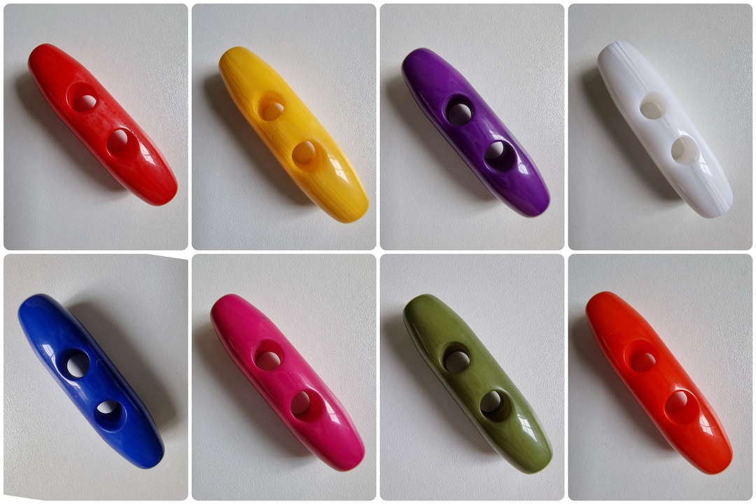 5 X Large Colourful Resin Toggle Buttons or 8 X Multipack - 1 of Each ...