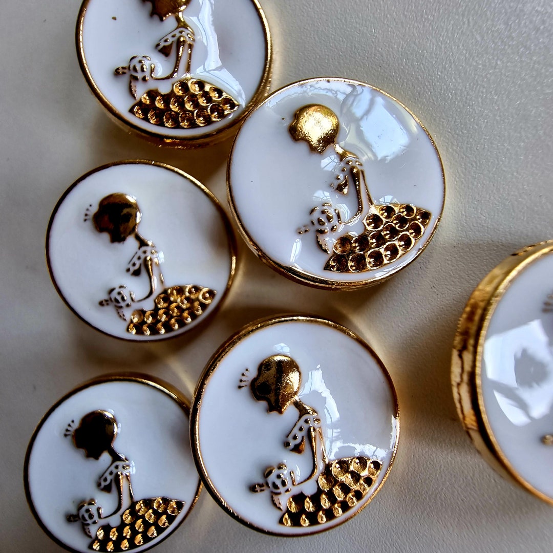 5 X Princess / Dancer / Lady / Girl / Ballet Metal Buttons – 23mm ...
