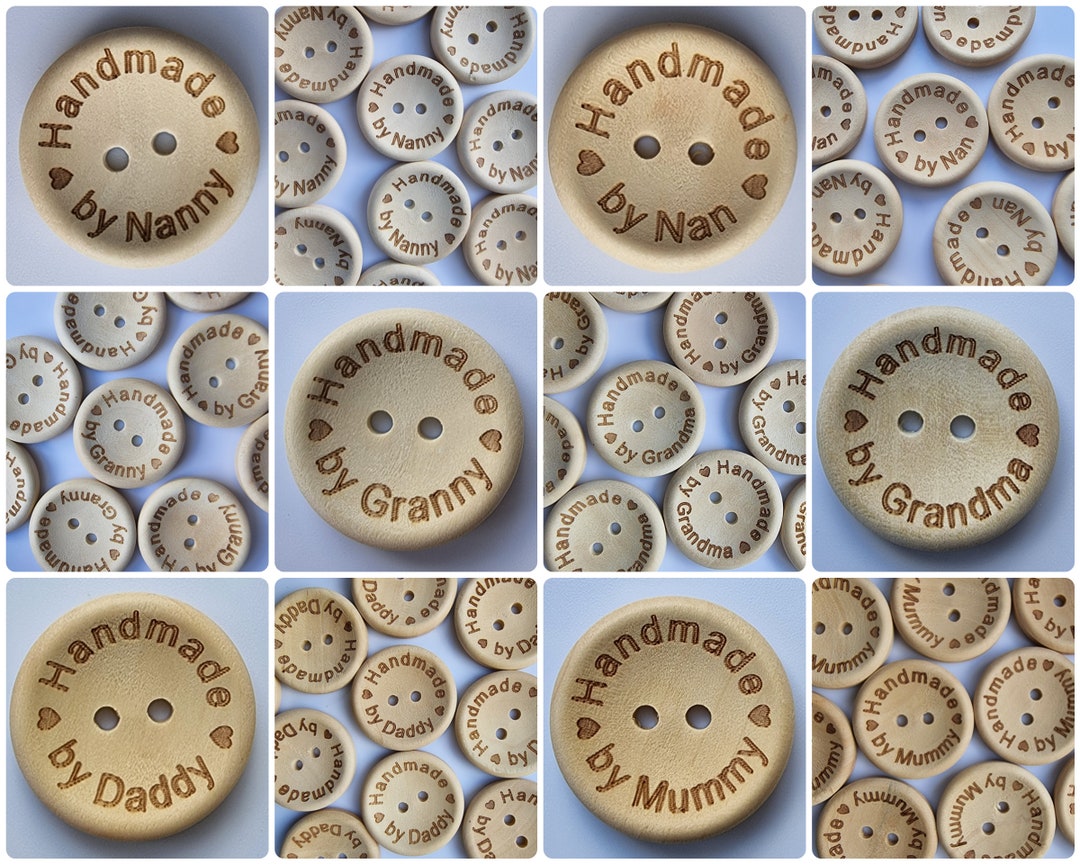 Luxury Wooden Buttons - Handmade by Mummy, Daddy, Grandma, Granny, Nan ...