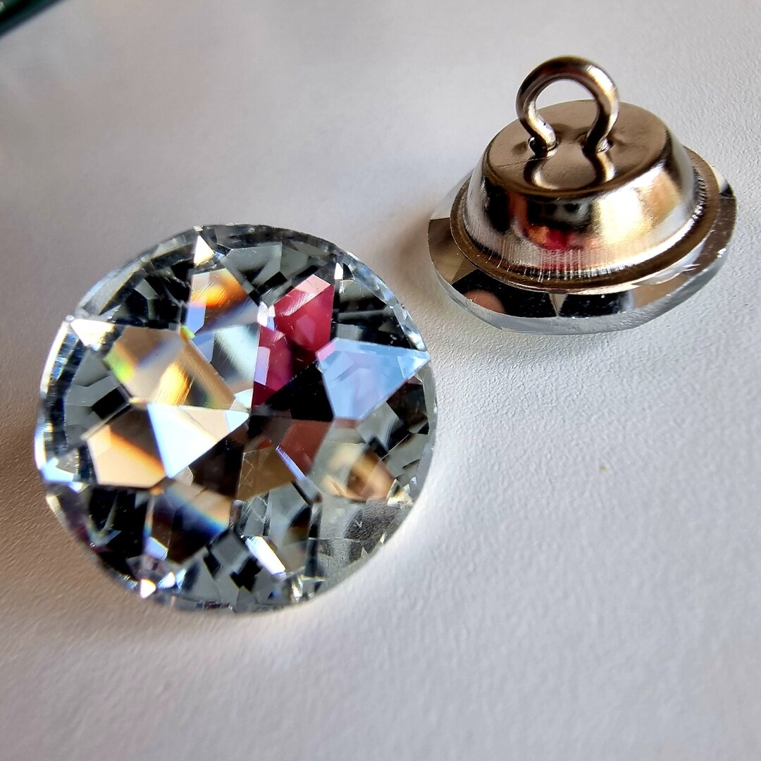 5 X Luxury Glass Jewel Buttons – 18mm, 20mm, 25mm, Diamond, Crystal ...