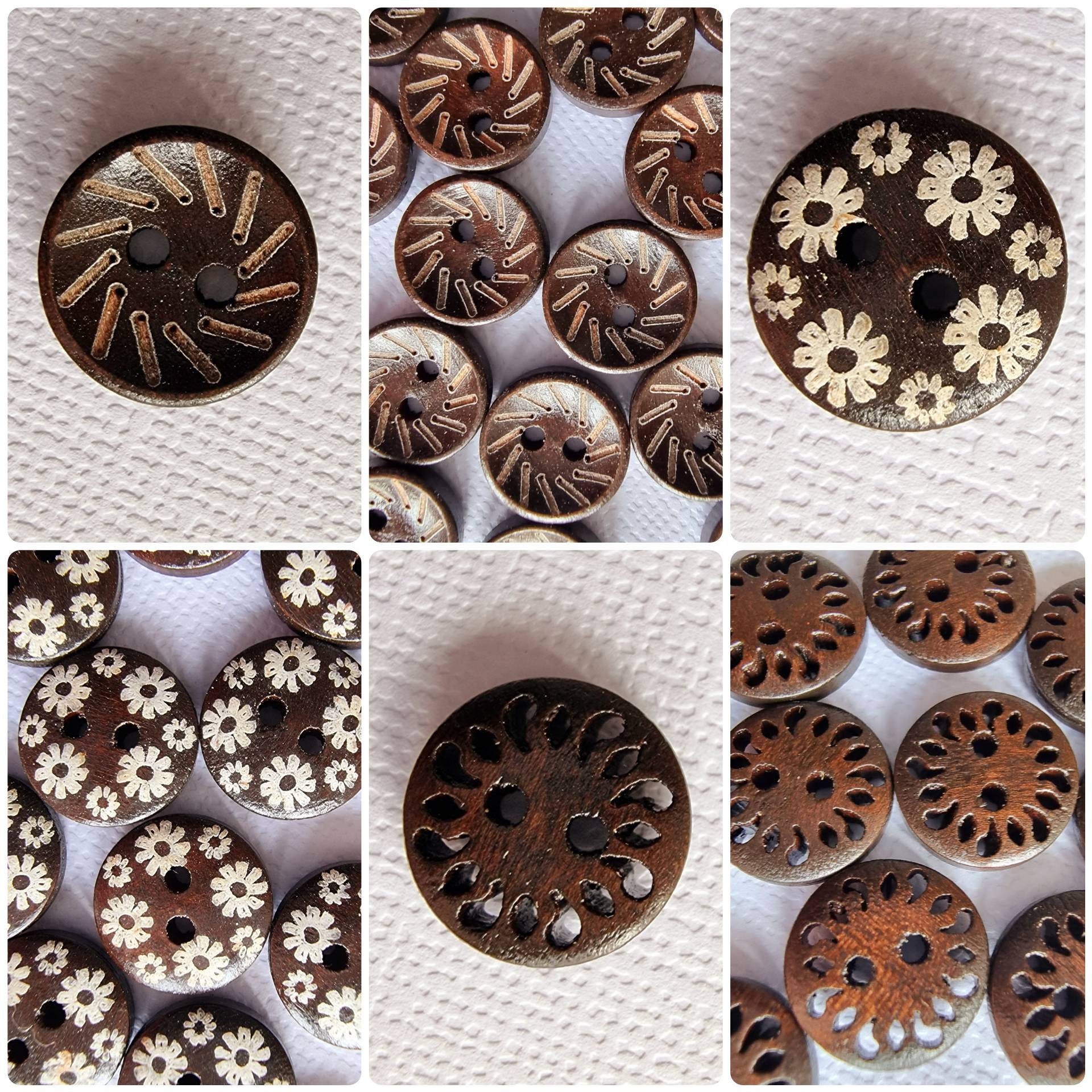 10 X Small Wooden Coffee Buttons 13mm Daisy Cutout - Etsy