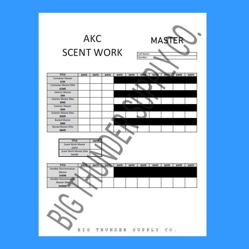 AKC Scent Work NOVICE Title Progression Tracking Sheet - Etsy
