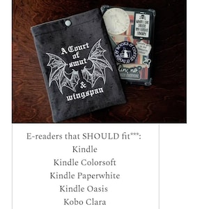 A Court of Smut and Wingspan Lightly Padded Kindle Sleeve With Snap - E-reader Cover - Etsy