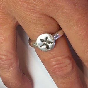 Fine Silver (.99) Seastar/starfish Coin Ring, Antiqued - Etsy
