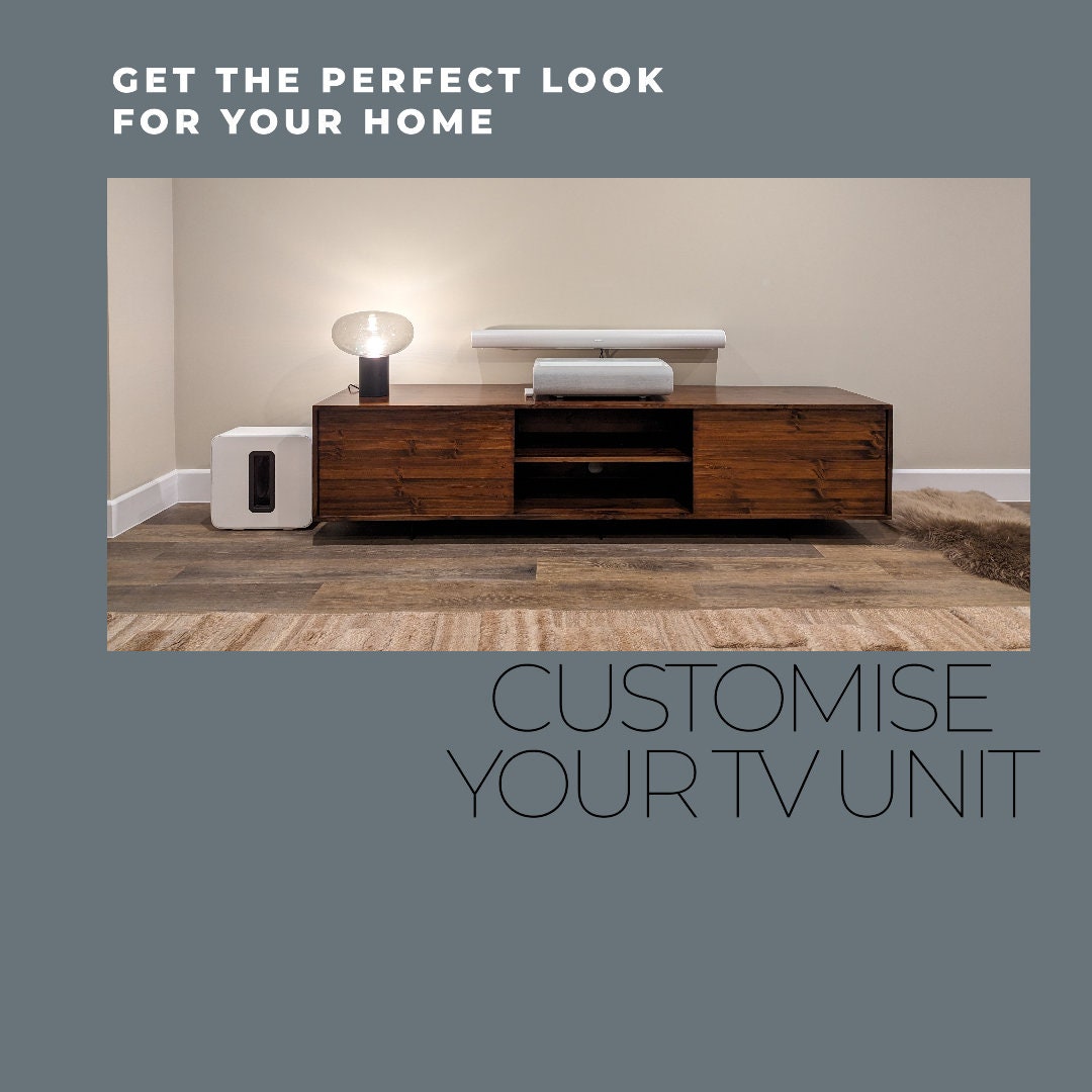 Solid wood floating tv unit store
