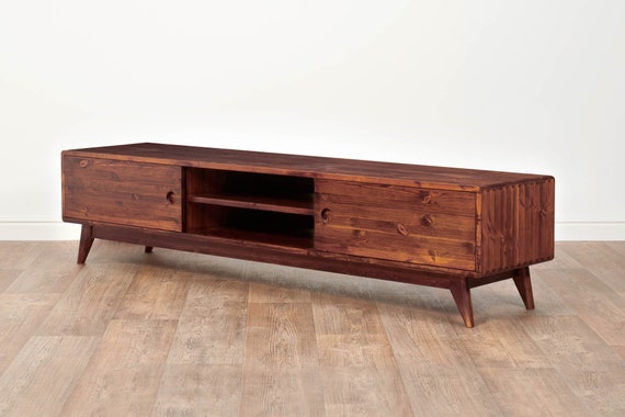 Large TV Stand. Rustic Style. Fully Assembled 180cm Wide TV Cabinet. Sliding Doors. Shelves. Media Storage. Bespoke Custom Service Available Etsy