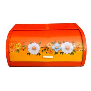 Vintage Retro Bread Box From the 70s Orange Bread Bin With - Etsy