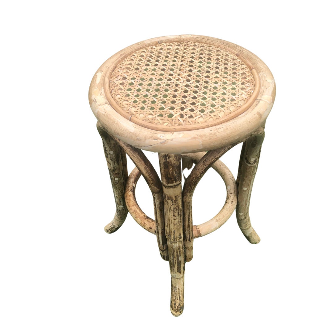 Vintage Wooden Stool Beautiful Boho Stool - Etsy