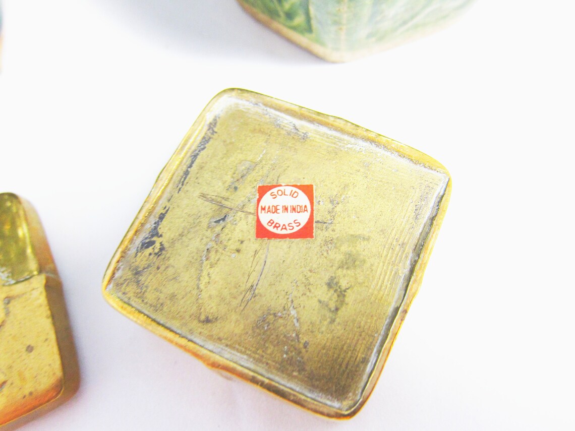Vintage Brass Pill Box Jewelry Box Solid Brass Made in | Etsy