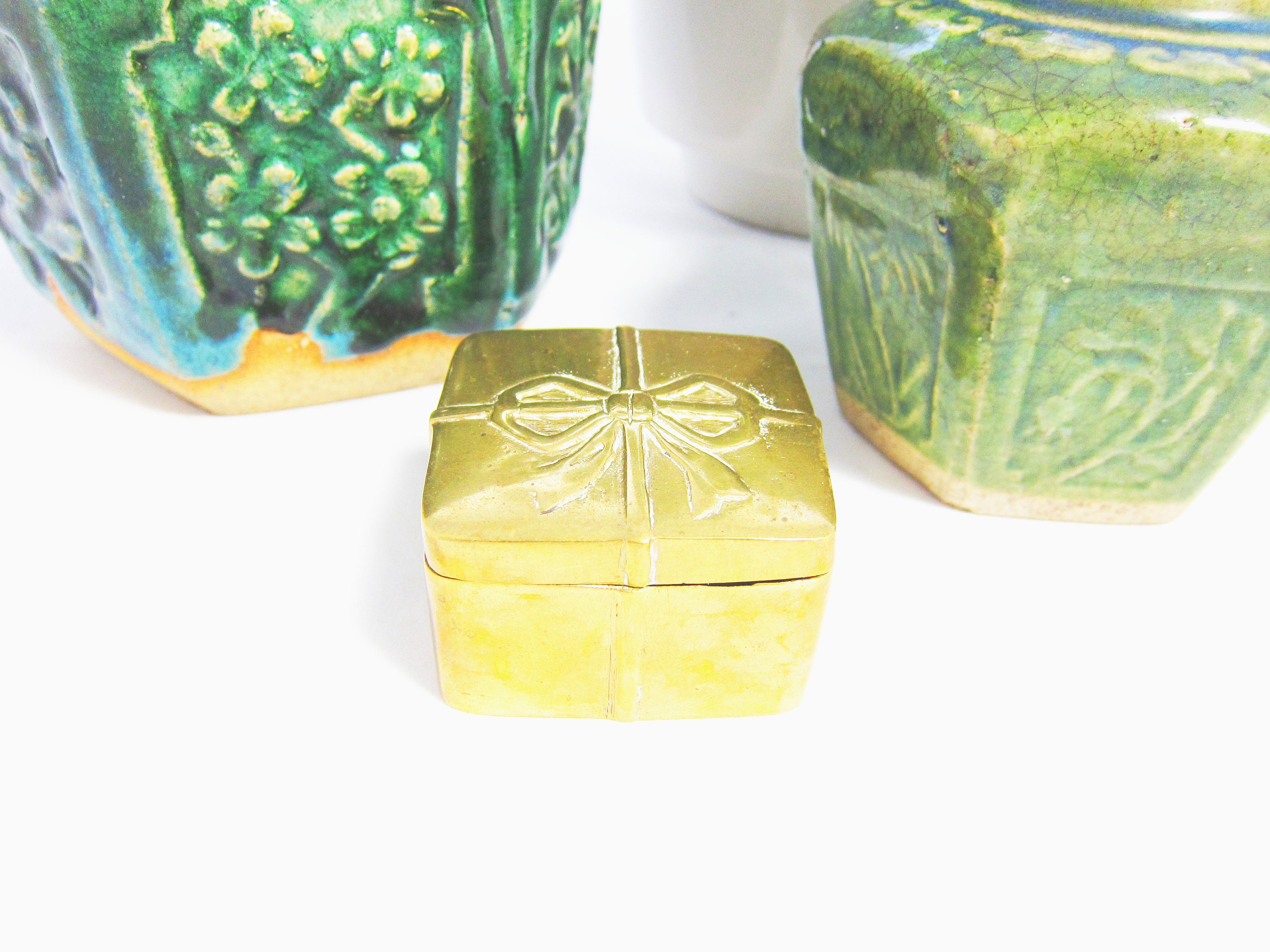 Vintage Brass Pill Box Jewelry Box Solid Brass Made in - Etsy