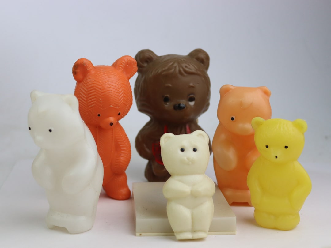Funny Flock of Vintage Plastic Bears Soviet Toy Bear Made - Etsy