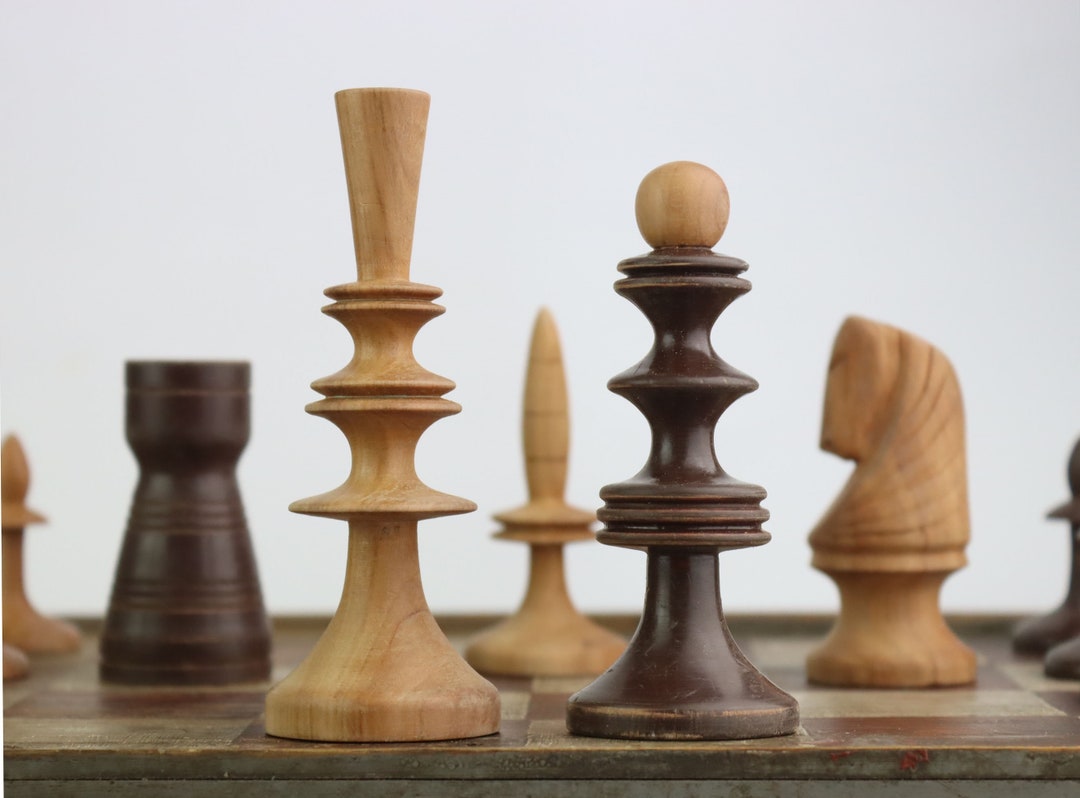 Very Rare Antique Wooden Chess, Vintage Chess Set. Wooden Chess ...