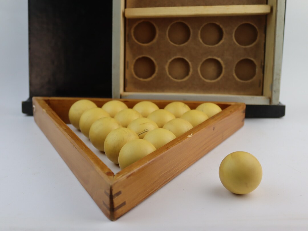 Vintage Billiard Balls, Billiard Triangle Rack, Billiard Wooden Shelf ...
