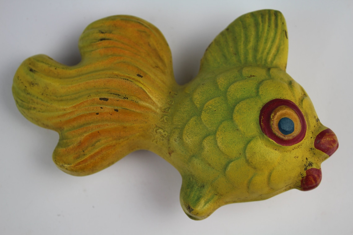 Pair of rare Soviet fish gold fishSoviet toy. rubber doll. | Etsy