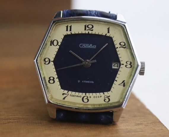 Soviet hexagonal watch Slava, vinateg hexagonal watch… - Gem
