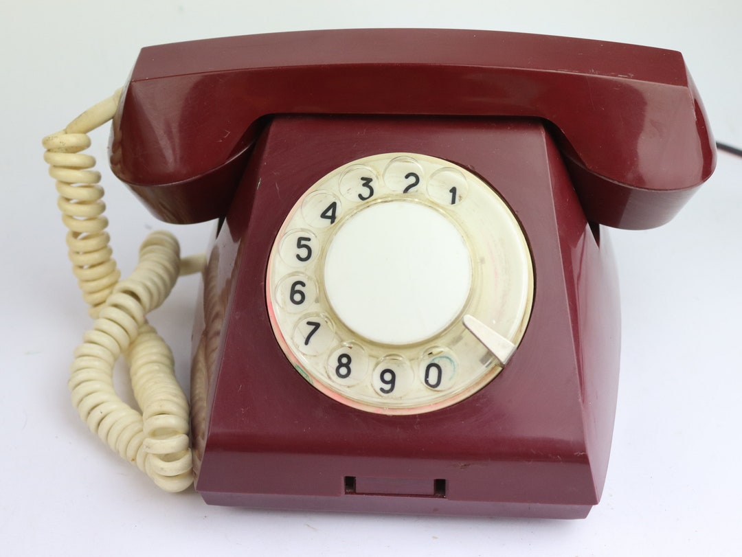1984 Soviet Phone TA-68. Russia Soviet Desk Phone. Cherry Rotary Phone ...