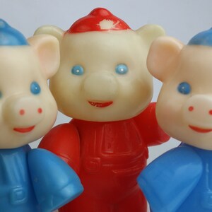 Vintage Three Little Pigs Toys. Soviet Plastic Pig. Soviet Plastic ...