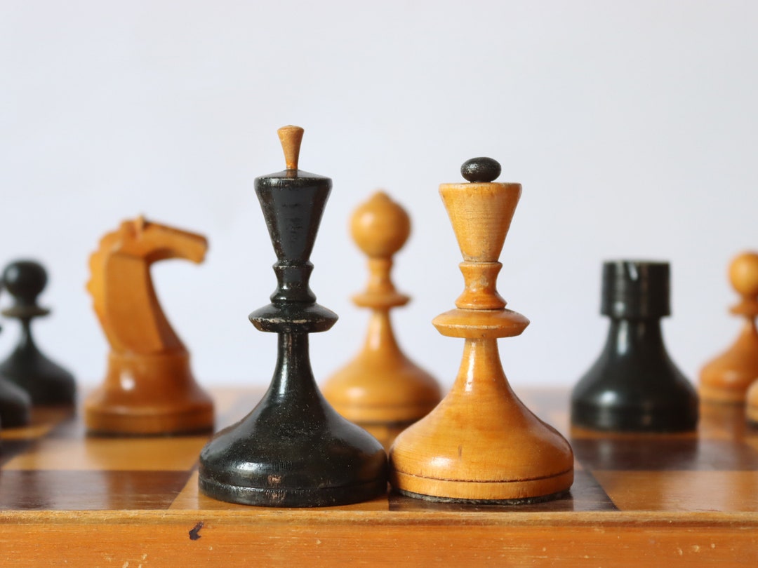 1967 Soviet Chess Set, Vintage Wooden Chess USSR, Wood Chess, Christmas ...