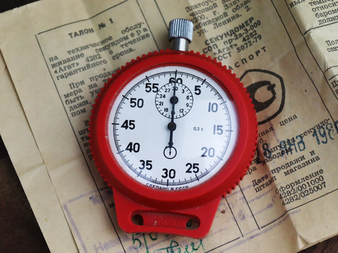 1986 Vintage Soviet Stopwatch AGAT, Mechanical Chronometer USSR, Sports ...