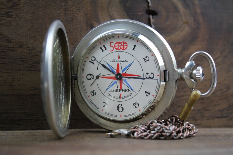 Soviet Pocket Watch White Dialmechanical Pocket Watch USSR - Etsy