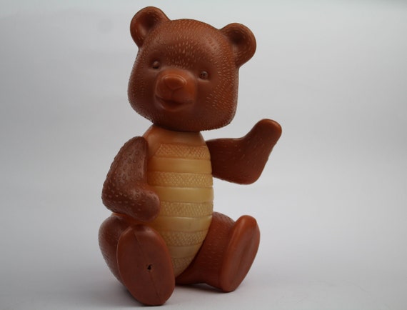 Very rare Soviet plastic bear vintage plastic bear. Toy bear. | Etsy