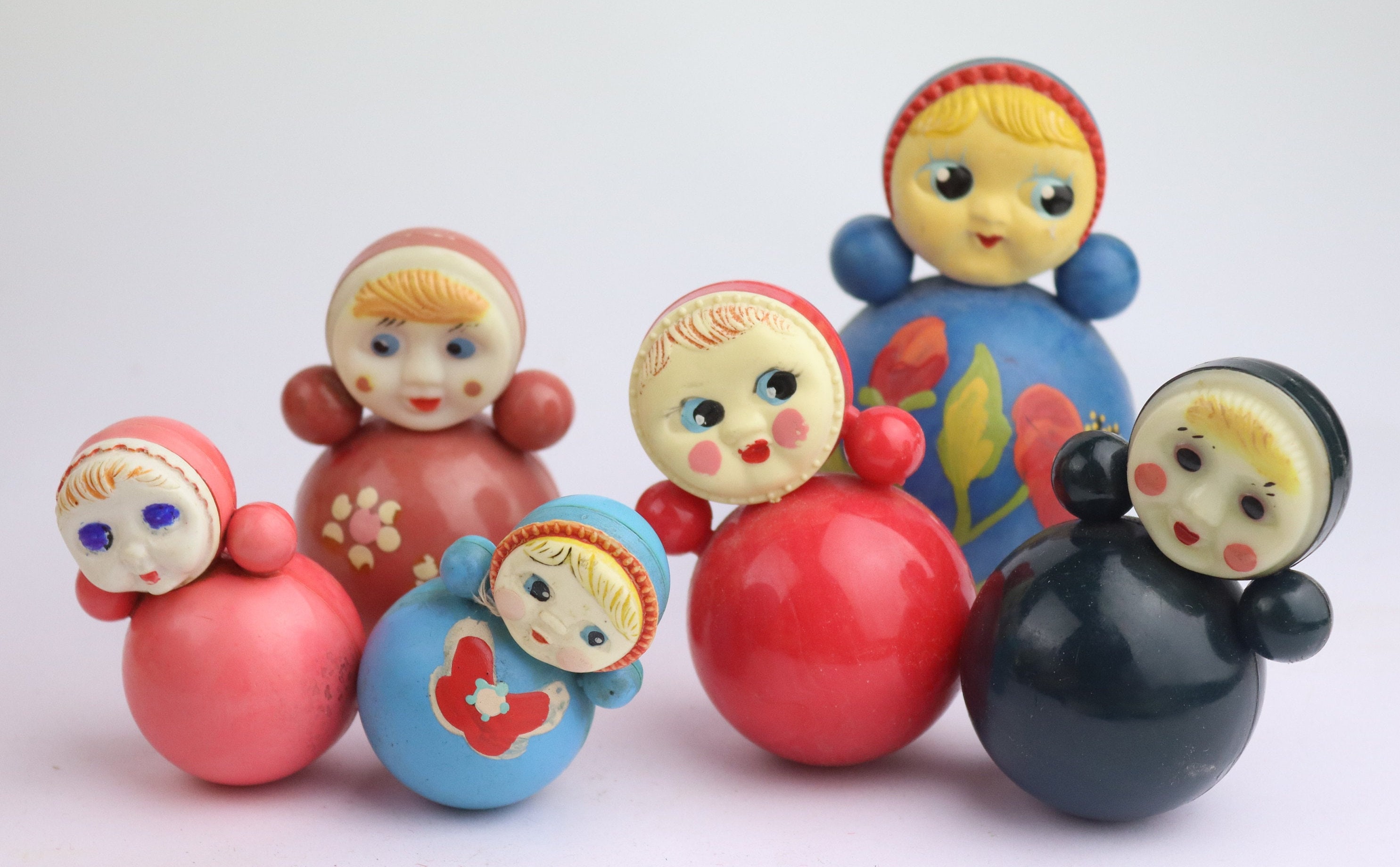 Set of 6 Soviet Roly-poly Toys. Nevalyashka. Vintage - Etsy