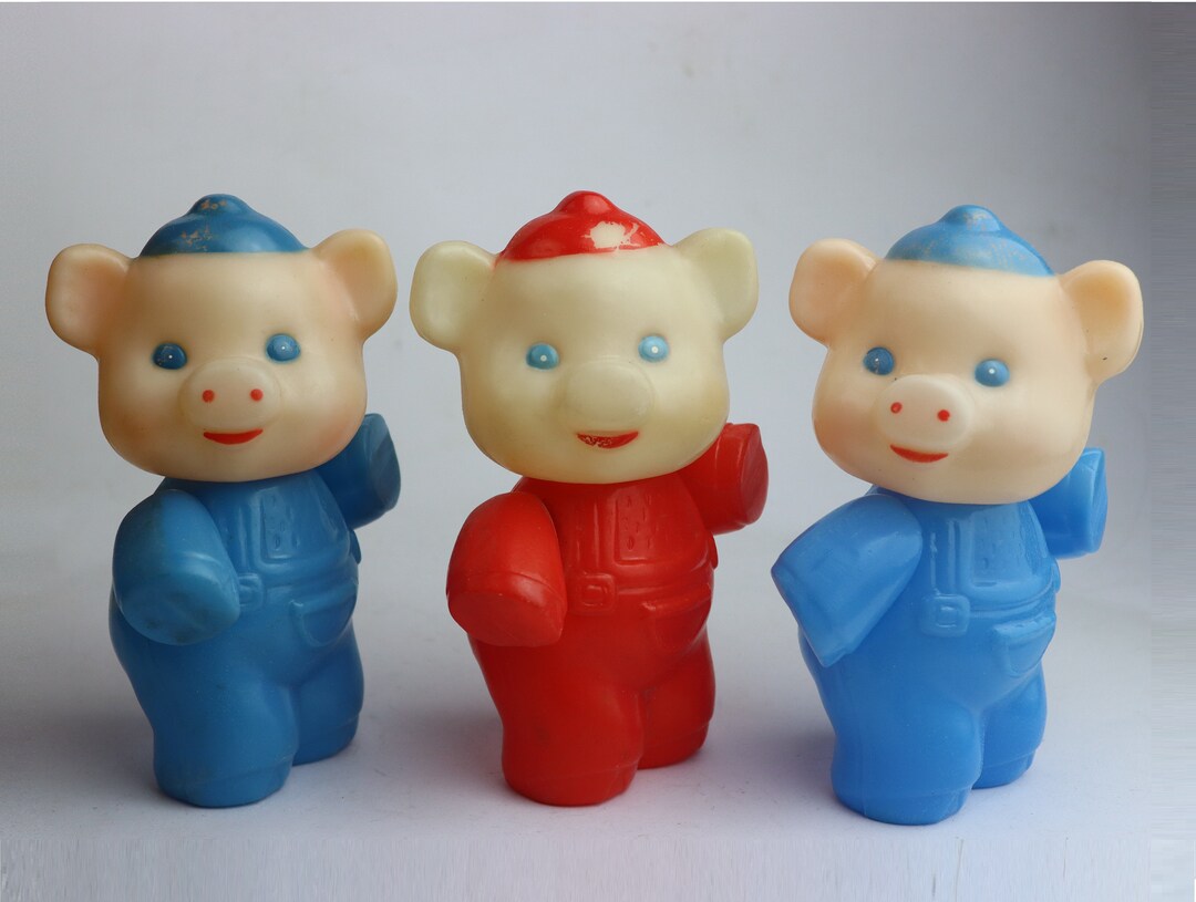 Vintage Three Little Pigs Toys. Soviet Plastic Pig. Soviet Plastic ...