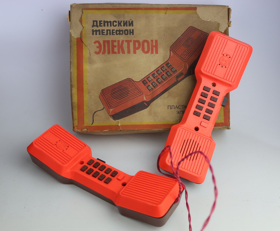 Vintage Phones Toys in Native Box. Soviet Toy. Button Phone. Rotary ...