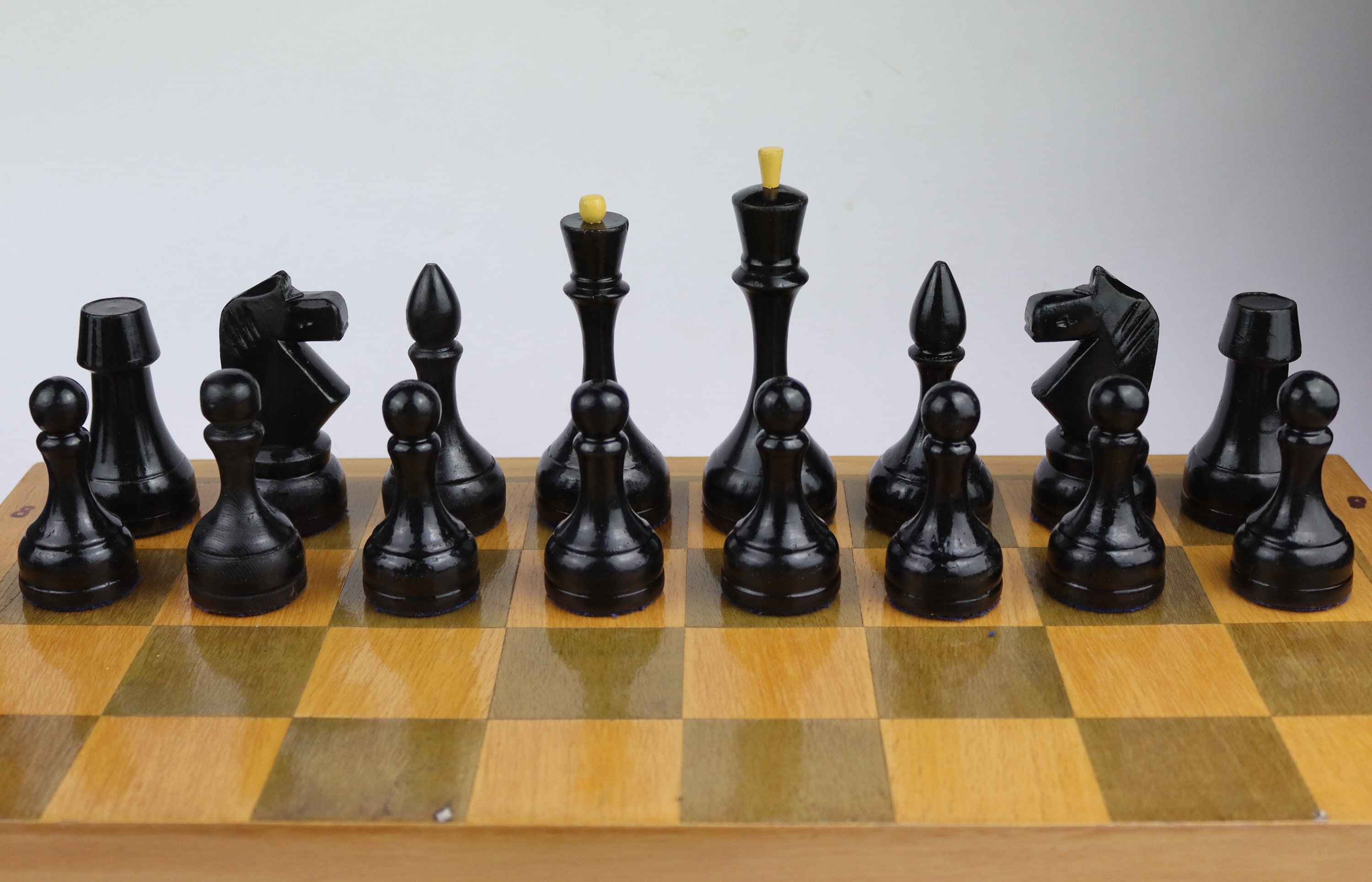 Large Soviet wooden chess. Soviet chess set. Vintage chess | Etsy