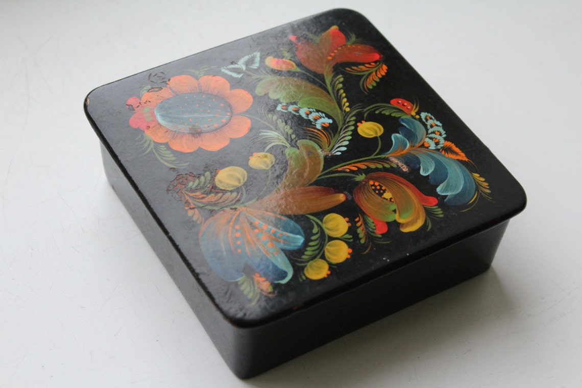 Soviet Hand Painted Box. Soviet Wooden Casket. Soviet - Etsy