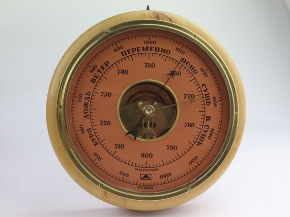 Soviet Barometer Wooden Barometer Wall Barometer Wall | Etsy