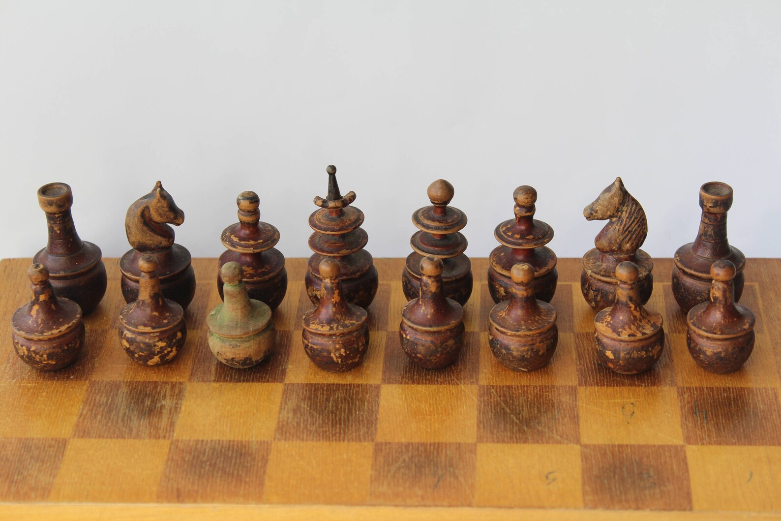 Very Rare Antique Wooden Chess Set Roly Poly Chess Vintage - Etsy