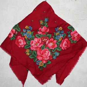Soviet Shawl. Soviet Scarf. Wool Shawl. Ukrainian Style. Head Scarf ...