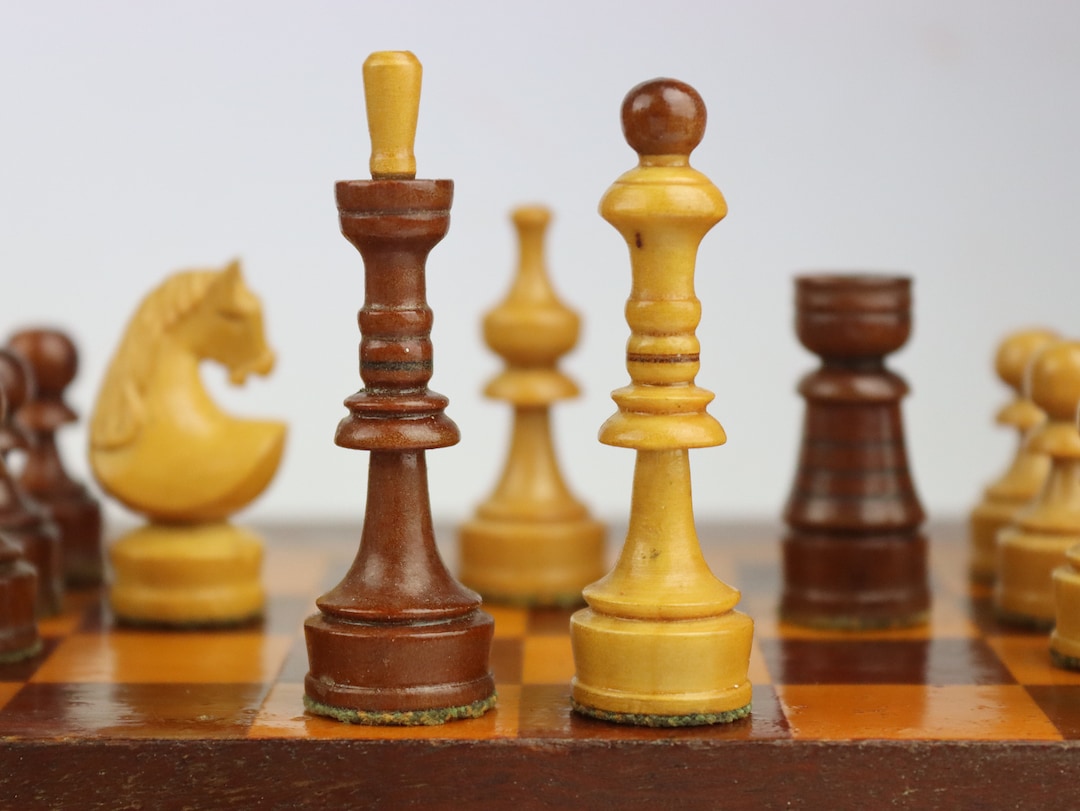 Small Beautiful Soviet Chess Set. Hand Carved Chess Pieces. Mini Chess ...