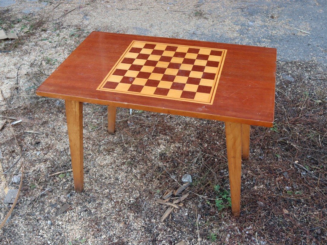 Soviet Chess Table, Vintage Coffee Table, Wooden Chessboard, Antique ...