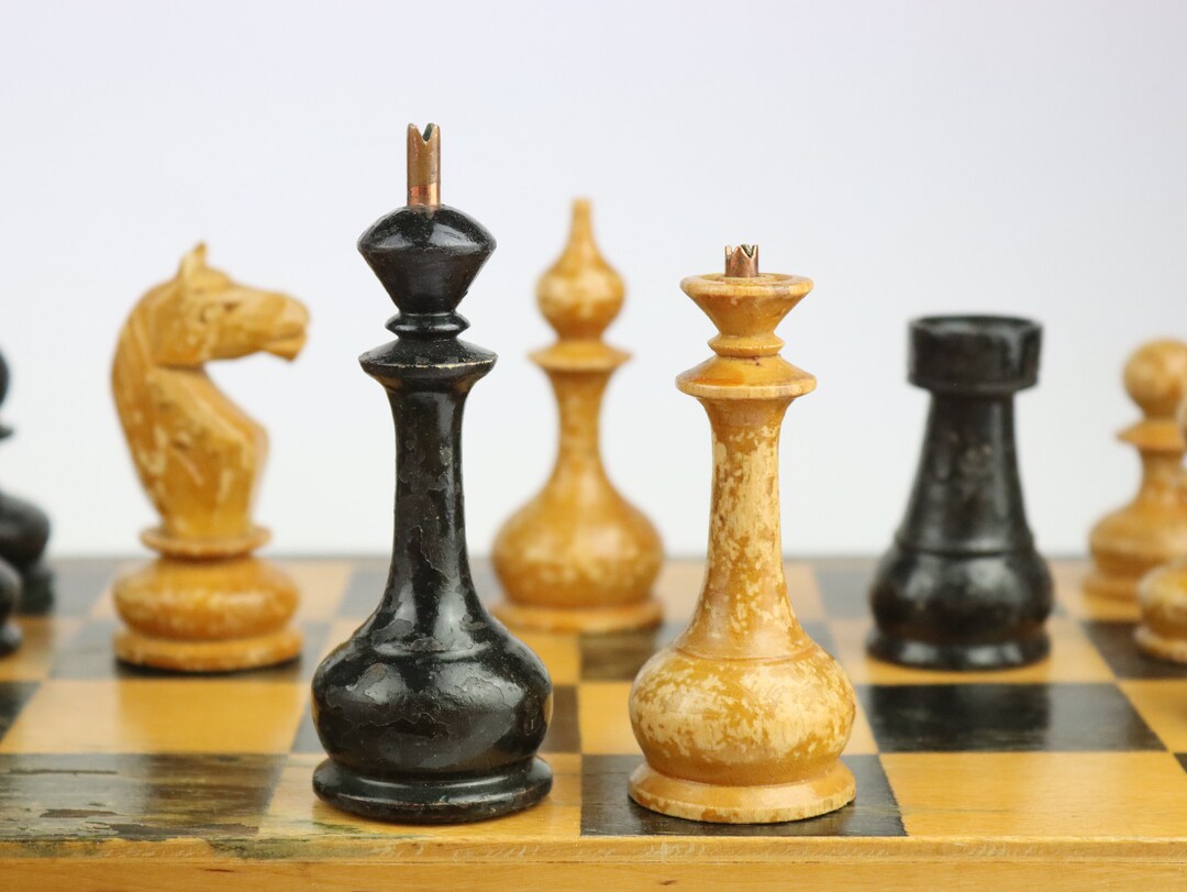 Rare Soviet Chess Set With Beautiful Patina, Chess USSR, Vintage Chess ...